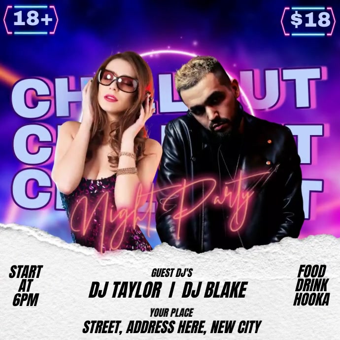 Maximalist Chillout Night Party Instagram Pos Template | PosterMyWall