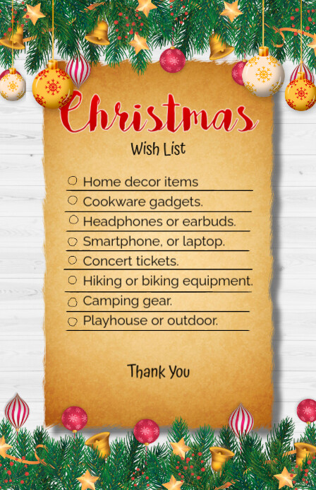 Maximalist Chrismas List Tabloid Template | PosterMyWall