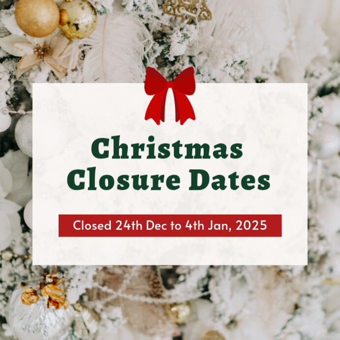 Maximalist Christmas Closure Dates Instagram Post Template | PosterMyWall