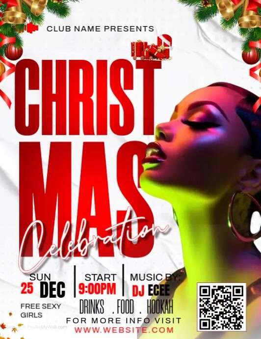Copy of Maximalist Christmas Club Party Ad Event Template Flyer (us ...