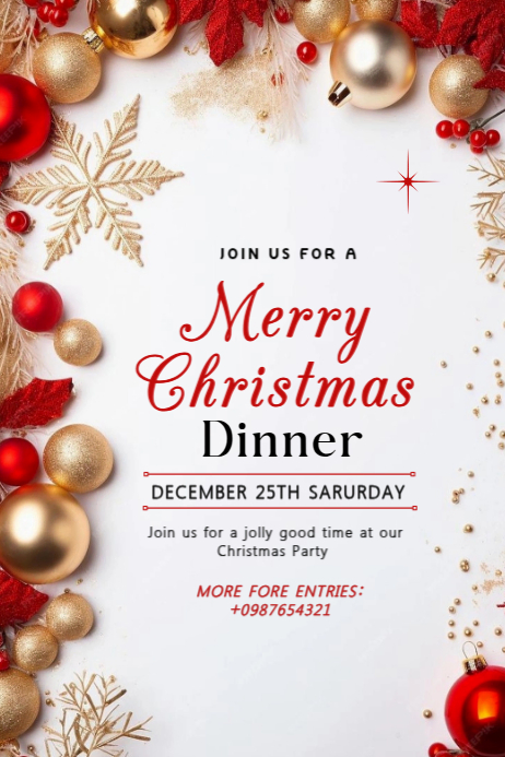 Maximalist Christmas Dinner Banner 4' × 6' Template | PosterMyWall