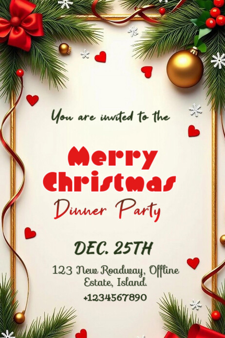 Copy of Maximalist Christmas Dinner Party Banner 4' × 6' | PosterMyWall