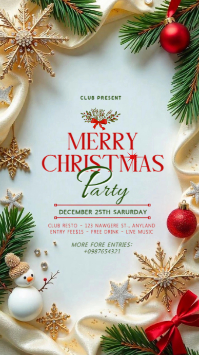 Modèle Maximalist Christmas Dinner Party Invitation Whatsapp Status ...