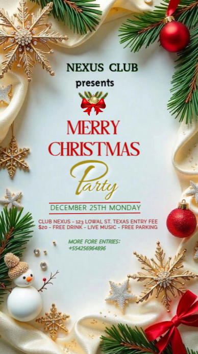 Plantilla de Maximalist Christmas Dinner Party Invitation Whatsapp ...