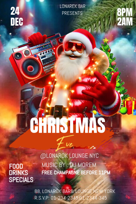Maximalist Christmas Eve Poster Template | PosterMyWall