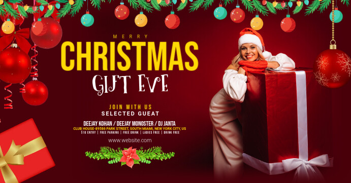Maximalist Christmas Facebook Event Cover Facebook Event Cover Template ...