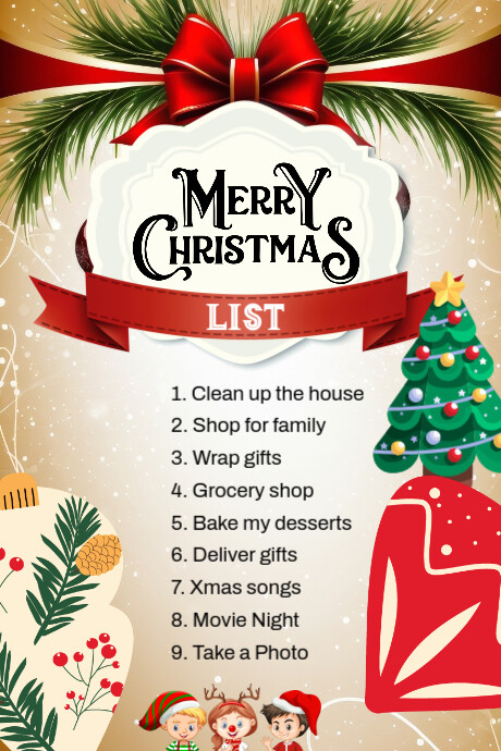 Maximalist Christmas List Template Tumblr Graphic | PosterMyWall