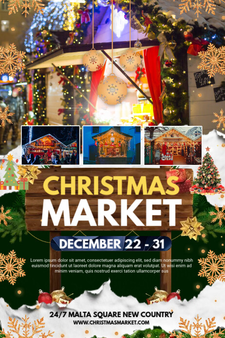Copy of Maximalist Christmas Market Banner Banner 4' × 6' | PosterMyWall