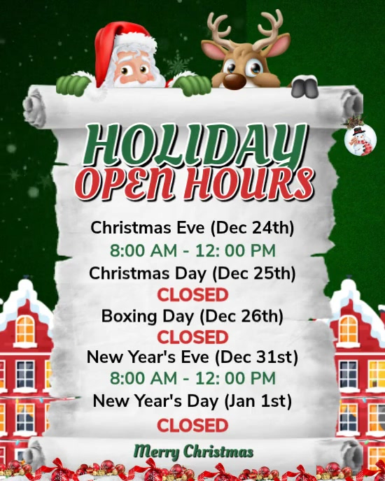 Maximalist Christmas Opening Hours Instagram Portrait Template ...