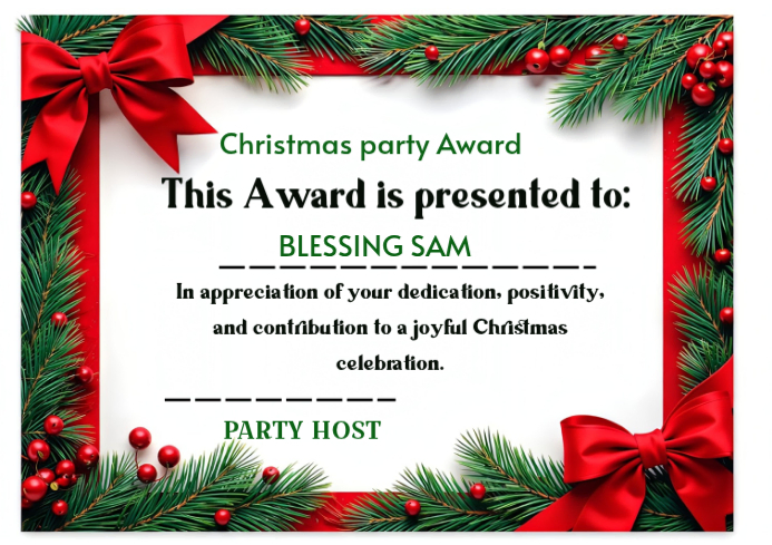 Maximalist Christmas Party Award A4 Template | PosterMyWall