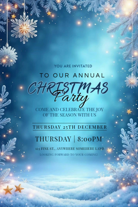 Maximalist Christmas Party Invitation Banner 4' × 6' Template ...
