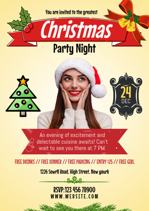 Copy of Maximalist Christmas Party Night Template A2 | PosterMyWall