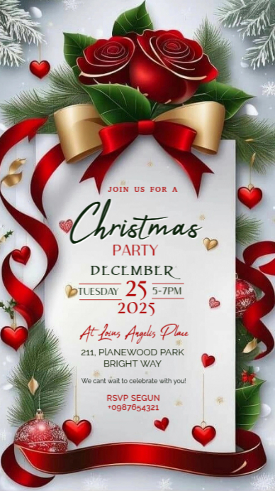 Maximalist Christmas Party Whatsapp Status Template | PosterMyWall