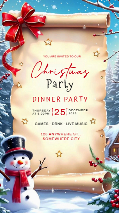 Maximalist Christmas Party Whatsapp Status Template | PosterMyWall