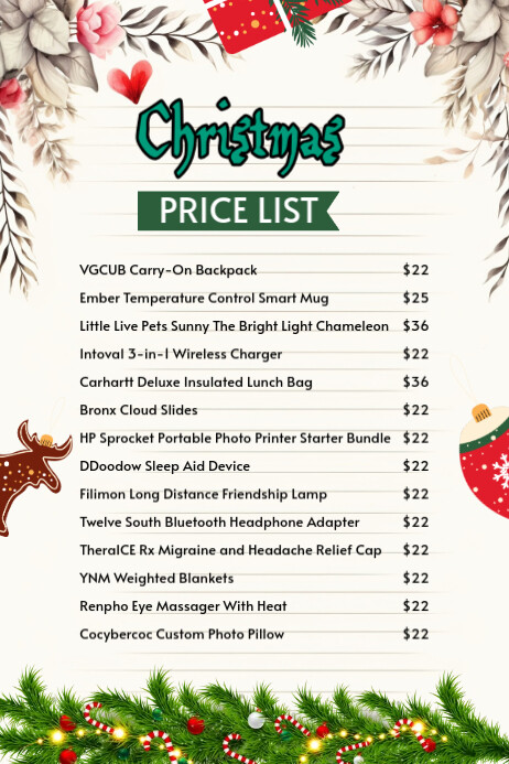 Copy of Maximalist Christmas Product List Poster | PosterMyWall
