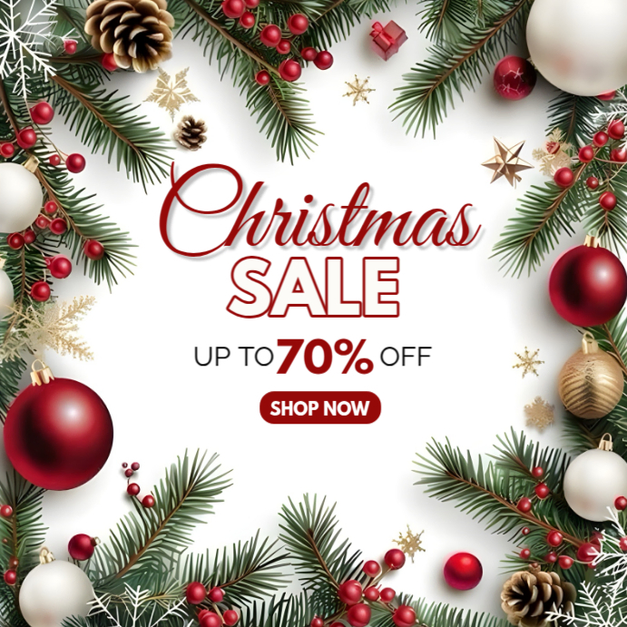 Maximalist Christmas Sale Instagram Post Template | PosterMyWall