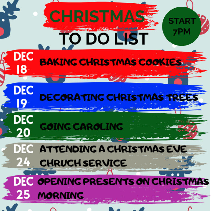 Maximalist Christmas To Do List Poster Instagram Post Template ...