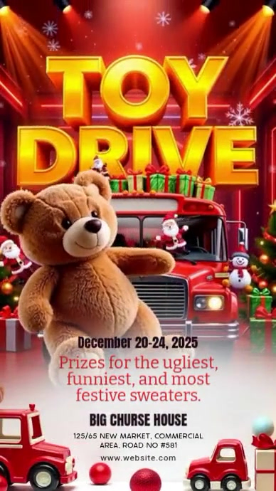 Maximalist Christmas Toy Drive Digital Display (9:16) Template ...