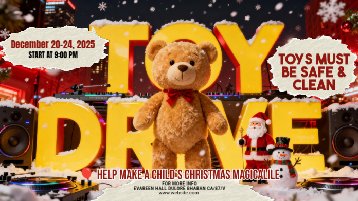 Plantilla de Maximalist Christmas Toy Drive Twitter Post | PosterMyWall
