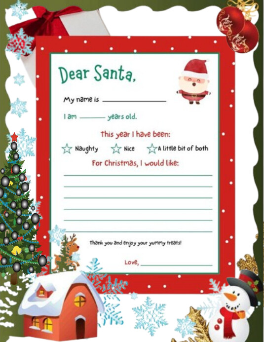 Maximalist Christmas Wish List Flyer (us Letter) Template | PosterMyWall