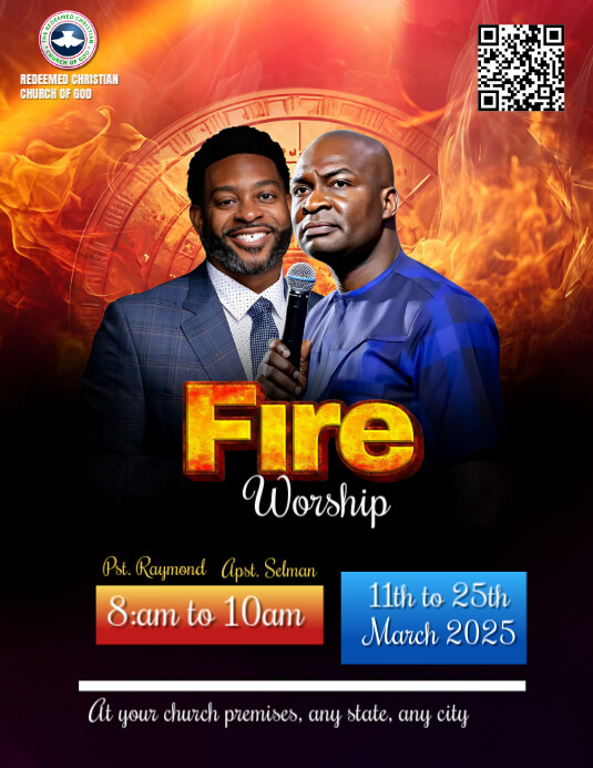Copy of Maximalist Church Fire Worship Flyer Flyer (us Letter ...