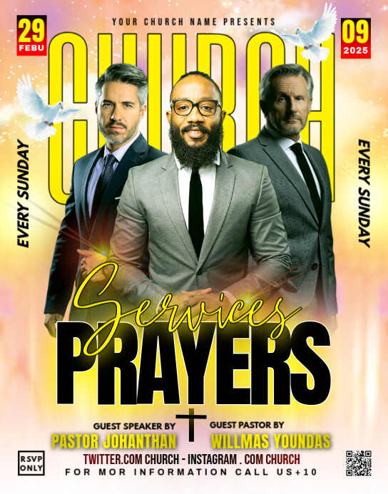 Copy of Maximalist Church Prayers Services Flyer Poster/wallboard | PosterMyWall