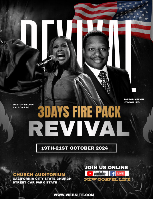 Sample Church Revival Program Night Revival Template | PosterMyWall
