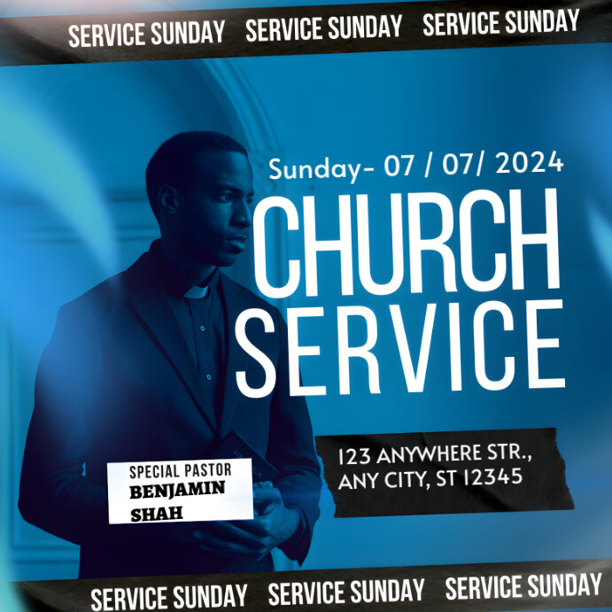 Maximalist Church Service Flyer Instagram Pos Template | PosterMyWall
