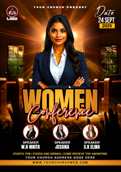 Maximalist Church Women Conference Flyer A4 Template | PosterMyWall