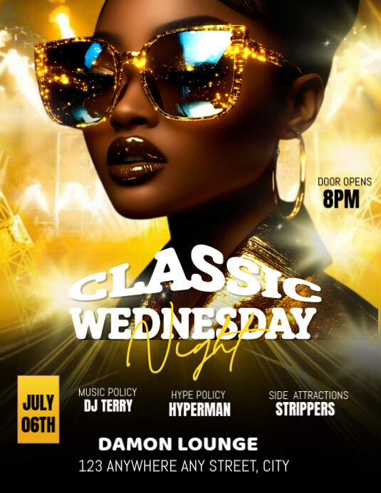 Maximalist Classic Wednesday Night Flyer (us Letter) Template ...