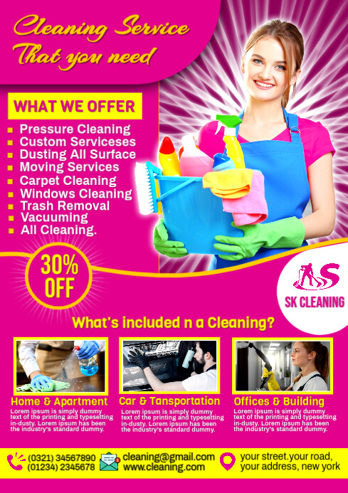 Copy of Maximalist Cleaning Service Flyer A4 | PosterMyWall