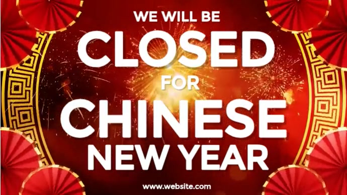 Maximalist Closed For Chinese New Year Digital Display (16:9) Template ...