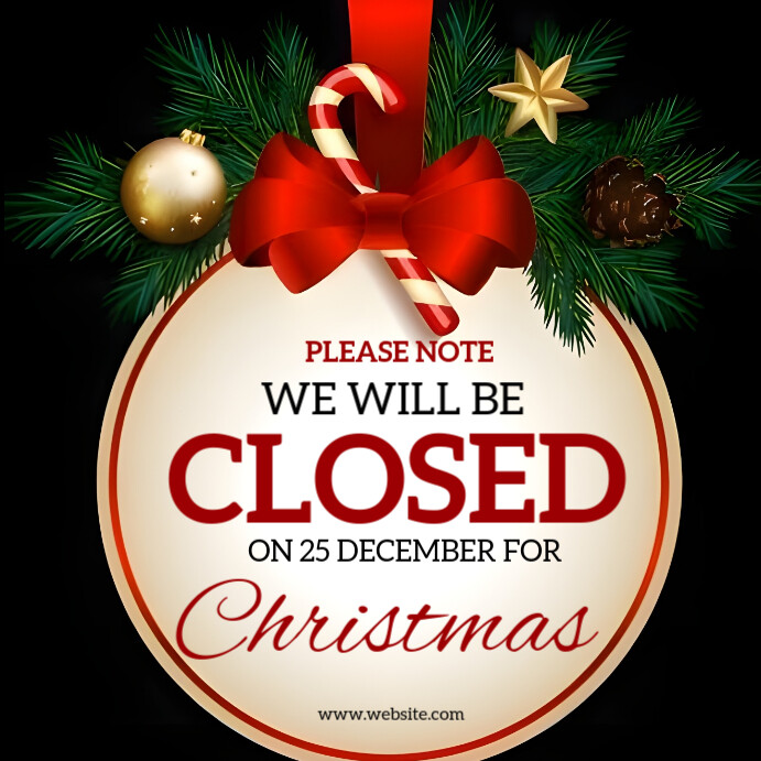 Maximalist Closed For Christmas Instagram Post Template | PosterMyWall