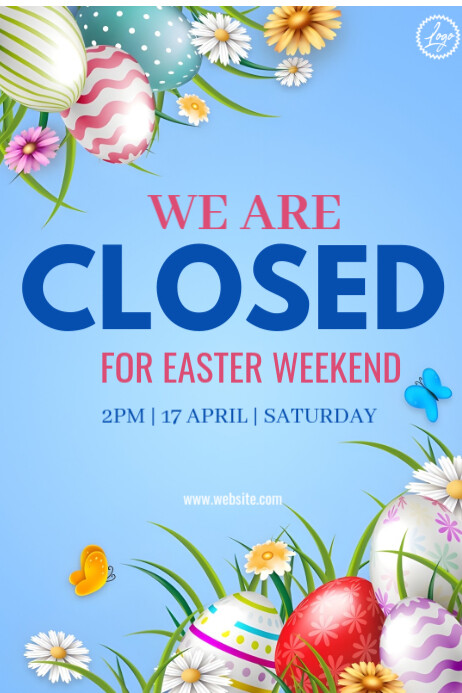 Maximalist Closed For Easter Poster Template | PosterMyWall