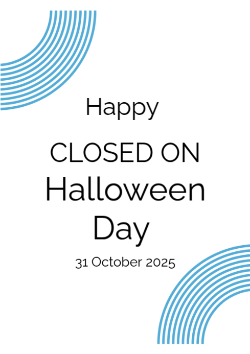 Maximalist Closed Halloween A4 Template | PosterMyWall