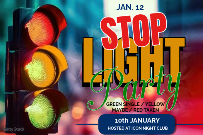 Maximalist Colorful Stop Light Party Design Template, 24 By 36inches ...