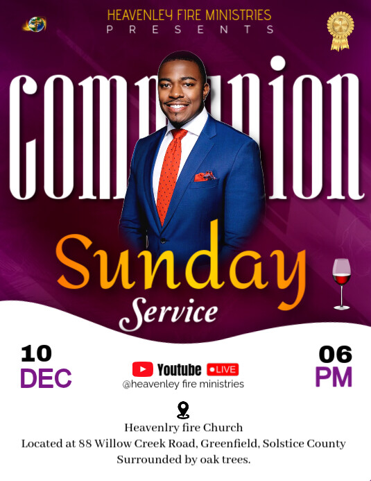 Maximalist Communion Sunday Service Flyer (us Letter) Template ...
