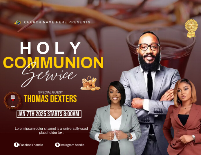 Copy of Maximalist Communion Sunday Service Flyer (us Letter) | PosterMyWall