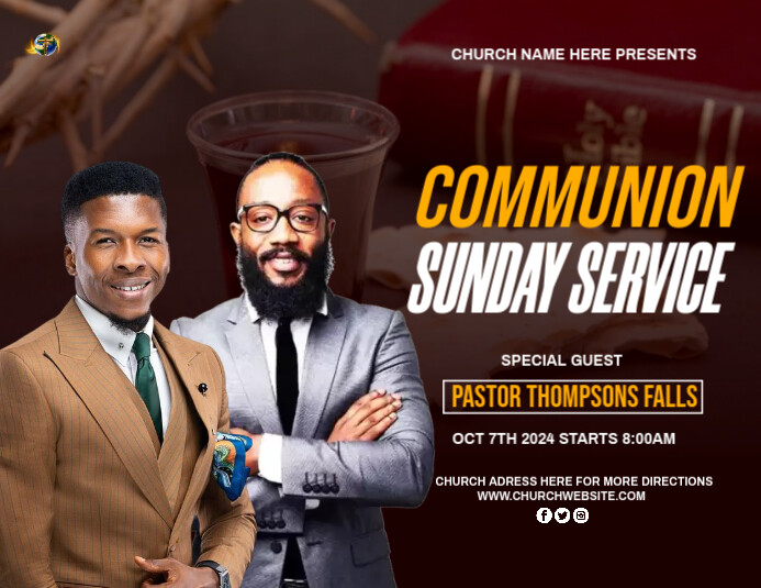 Copy of Maximalist Communion Sunday Service Flyer (us Letter) | PosterMyWall