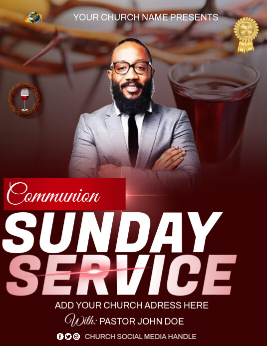 Copy of Maximalist Communion Sunday Service Flyer (us Letter ...