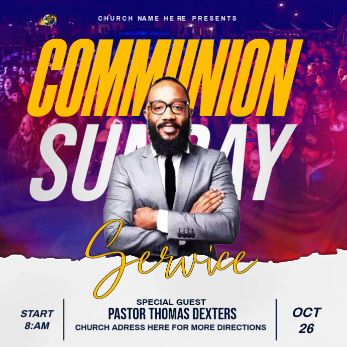 Modèle Maximalist Communion Sunday Service Instagram Post | PosterMyWall