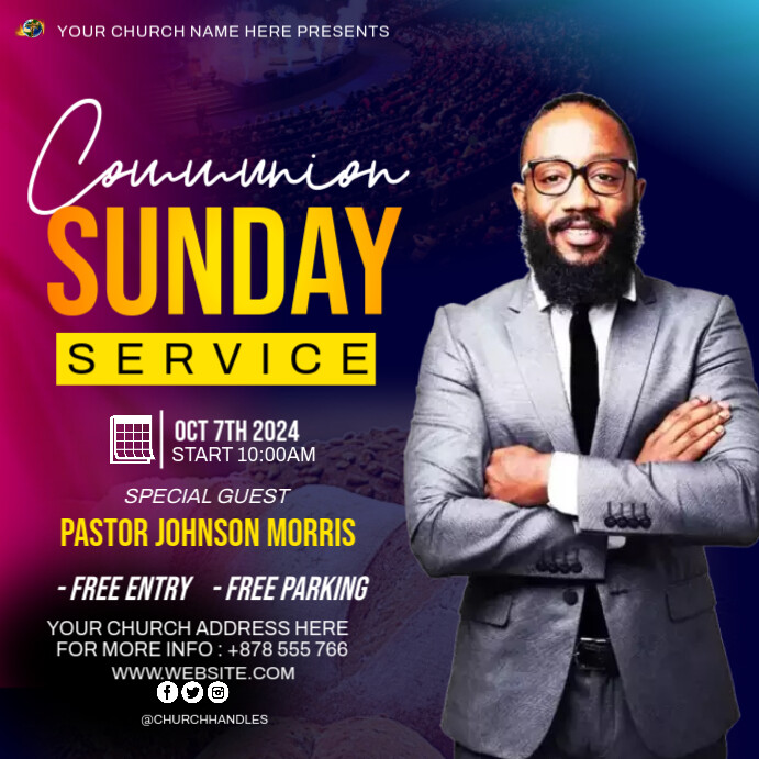 Modèle Maximalist Communion Sunday Service Instagram Post | PosterMyWall