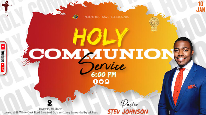 Copy of Maximalist Communion Sunday Service Youtube Thumbnail | PosterMyWall