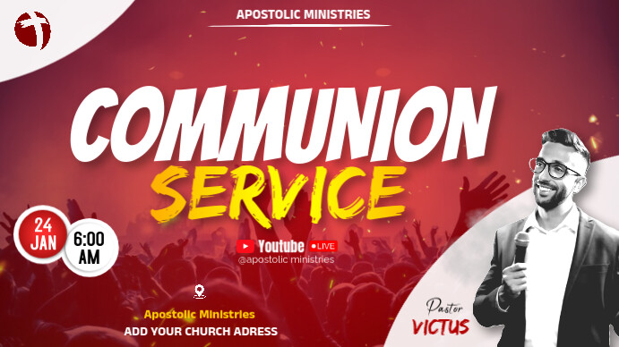 Maximalist Communion Sunday Service Youtube Thumbnail Template | PosterMyWall