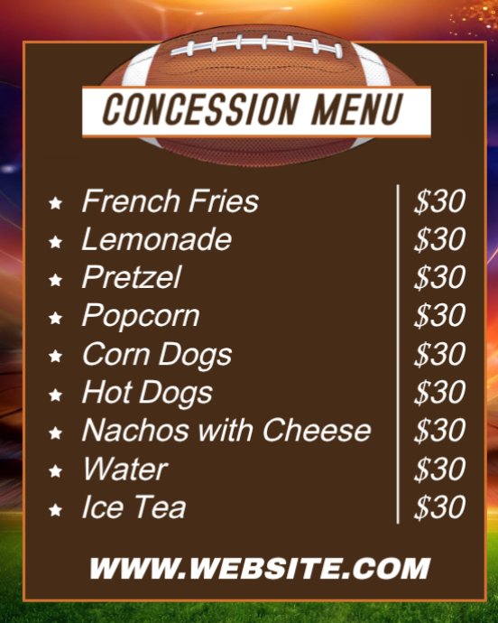 Maximalist Concession Menu Instagram Portrait Template | PosterMyWall