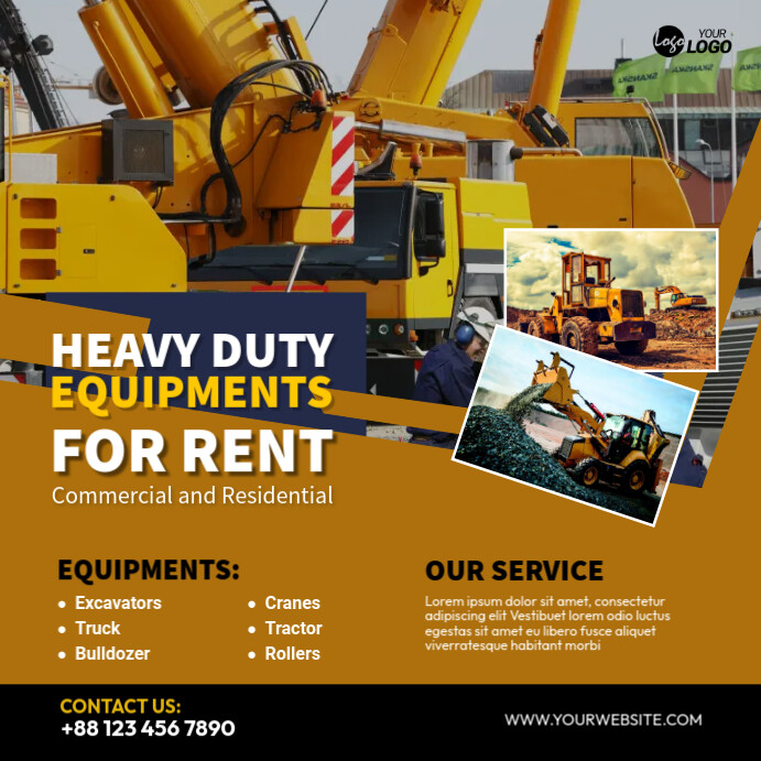Copy of Maximalist Construction Equipment Rental Banner Instagram Post ...