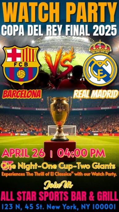 Plantilla de Maximalist Copa Del Rey Final 2025: Barcelona Vs Real ...