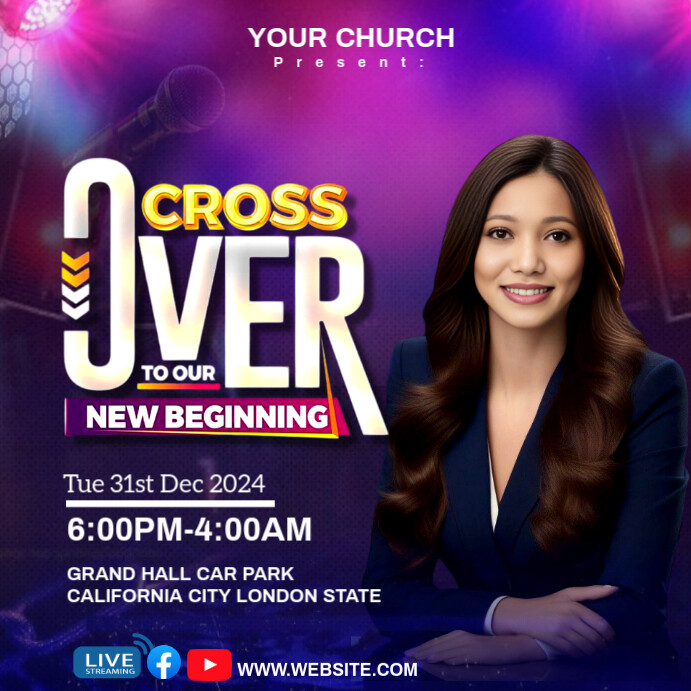 Copy of Maximalist Cross Over Service Invitation Template Design ...