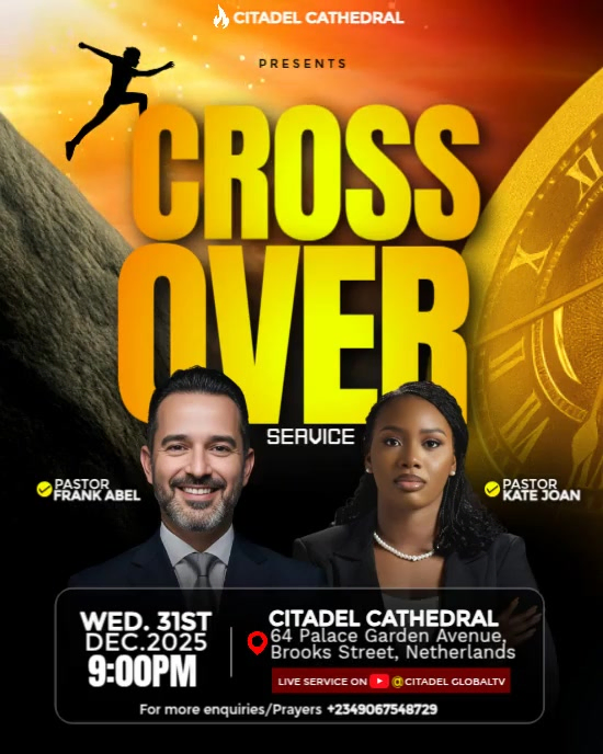 Maximalist Crossover Night Service Flyer Instagram Portrait Template ...