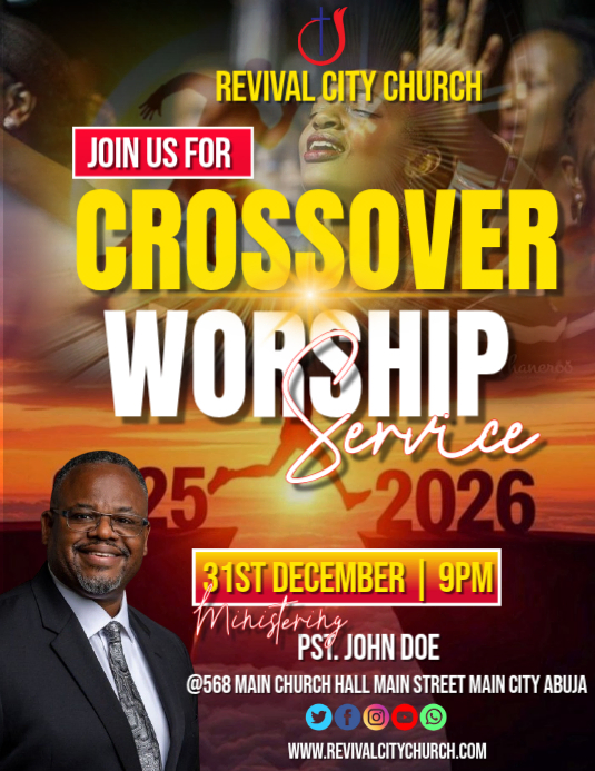 Plantilla de Maximalist Crossover Worship Design Flyer (us Letter ...